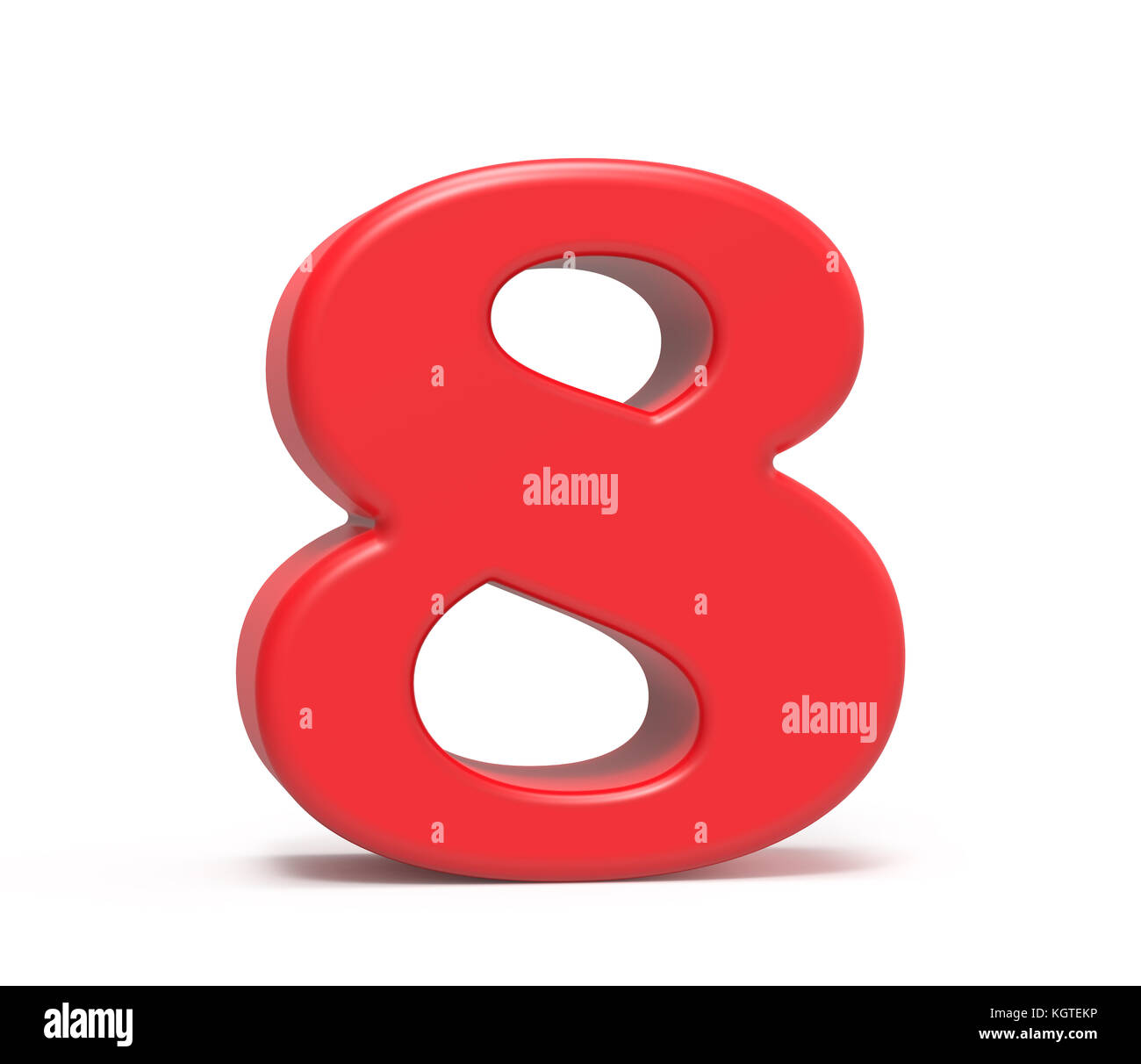 3D render red number 8, retro fat 3D figure design Stock Photo - Alamy