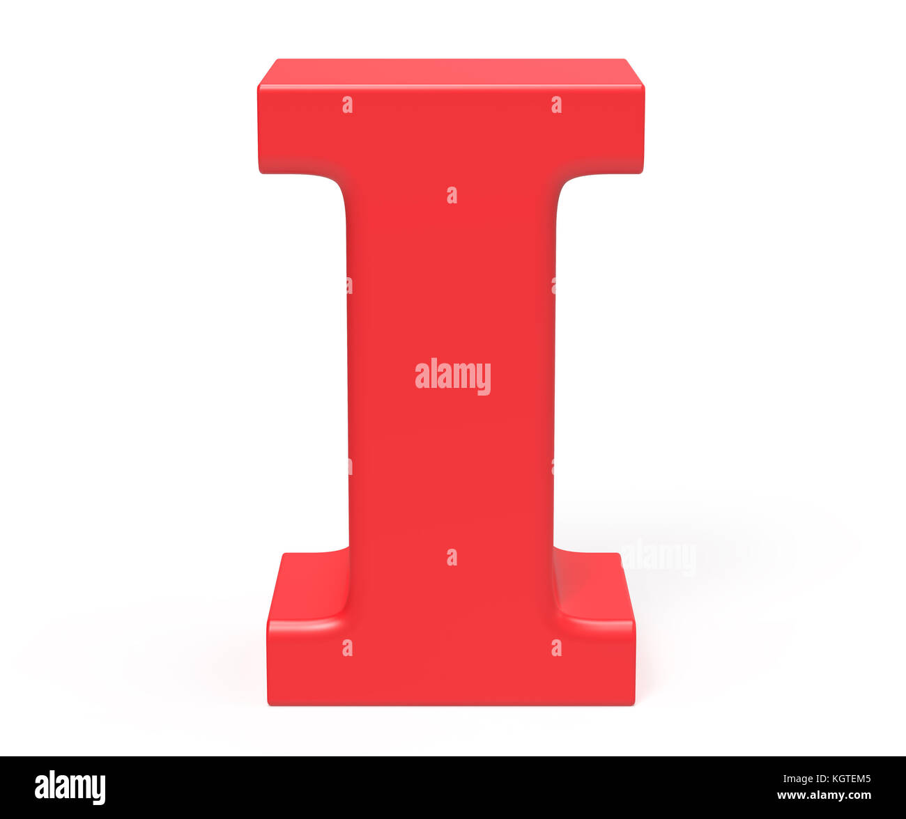3D render red alphabet I, retro fat 3D font design Stock Photo - Alamy