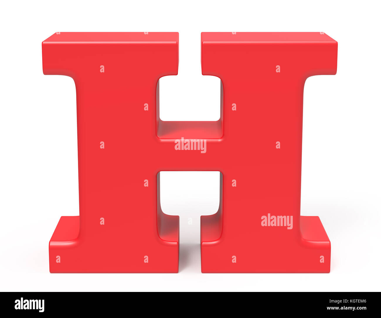 3D render red alphabet H, retro fat 3D font design Stock Photo - Alamy