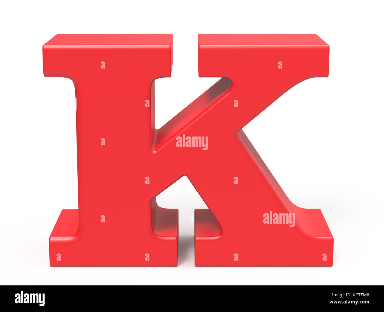 3D render red alphabet K, retro fat 3D font design Stock Photo - Alamy