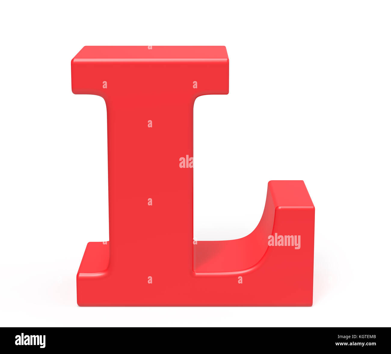 3D render red alphabet L, retro fat 3D font design Stock Photo - Alamy