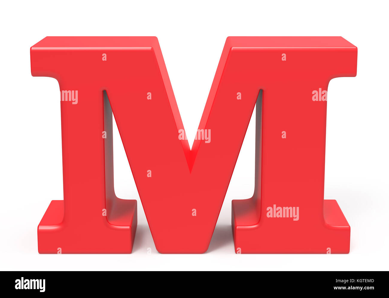 3D render red alphabet M, retro fat 3D font design Stock Photo - Alamy