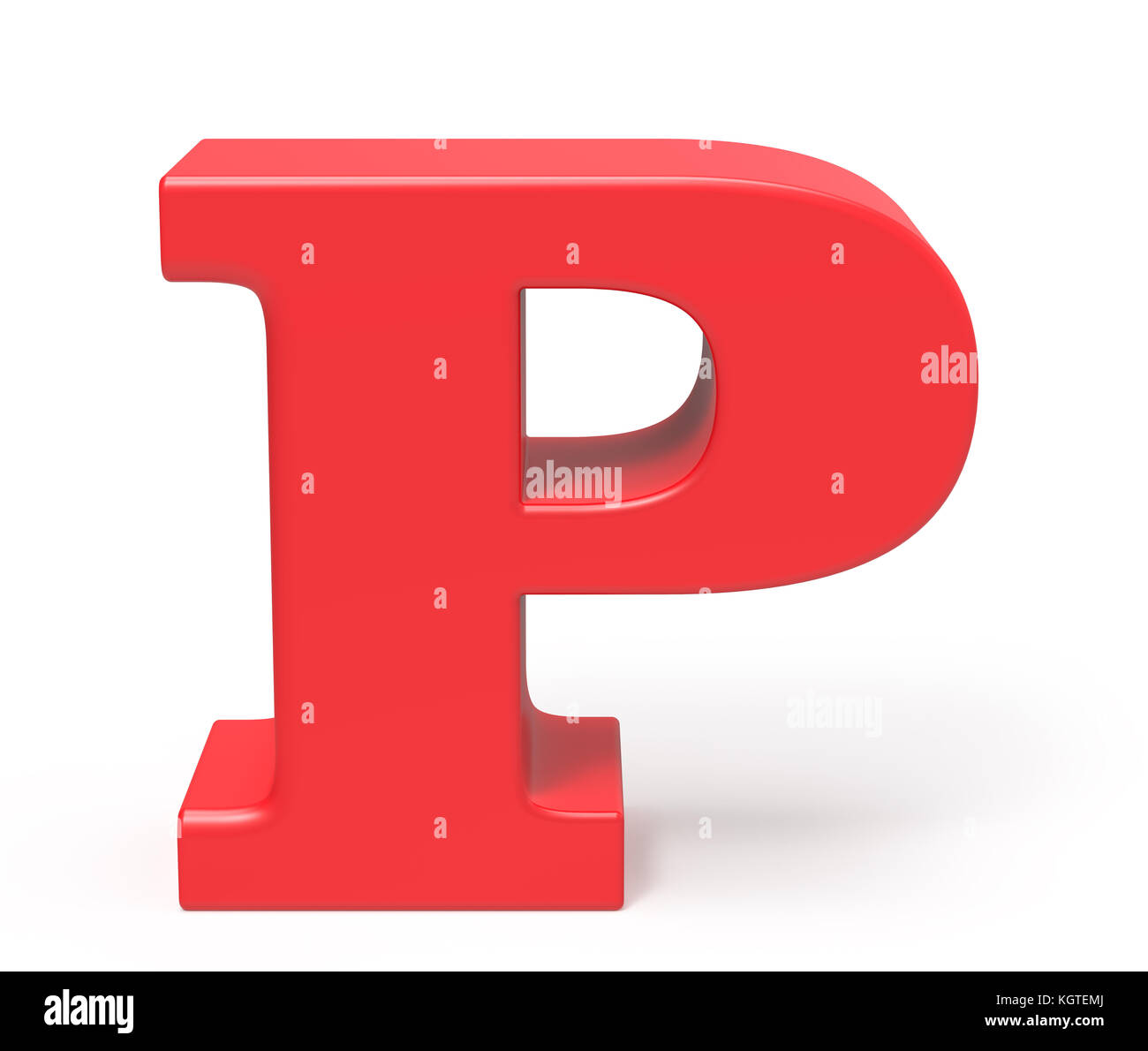 3D render red alphabet P, retro fat 3D font design Stock Photo - Alamy