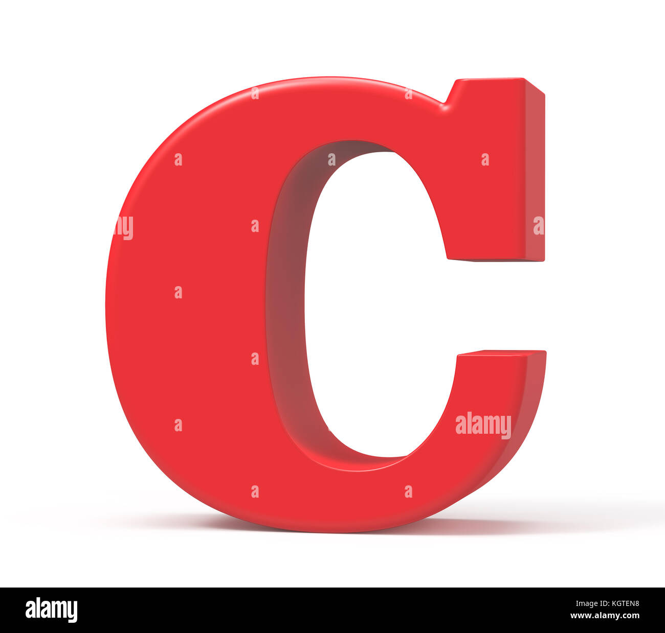 3D render red alphabet C, retro fat 3D font design Stock Photo - Alamy