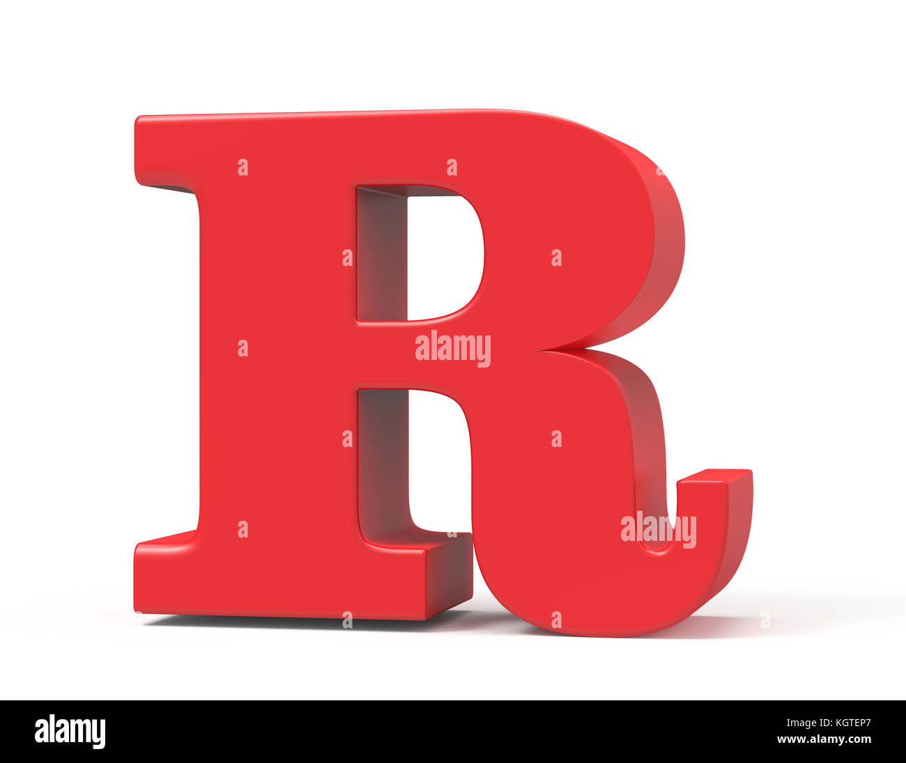3D render red alphabet R, retro fat 3D font design Stock Photo - Alamy