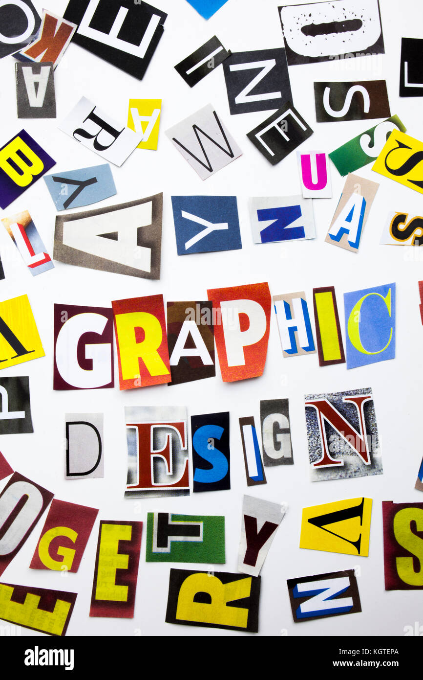 A word writing text showing concept of Graphic Design made of different ...