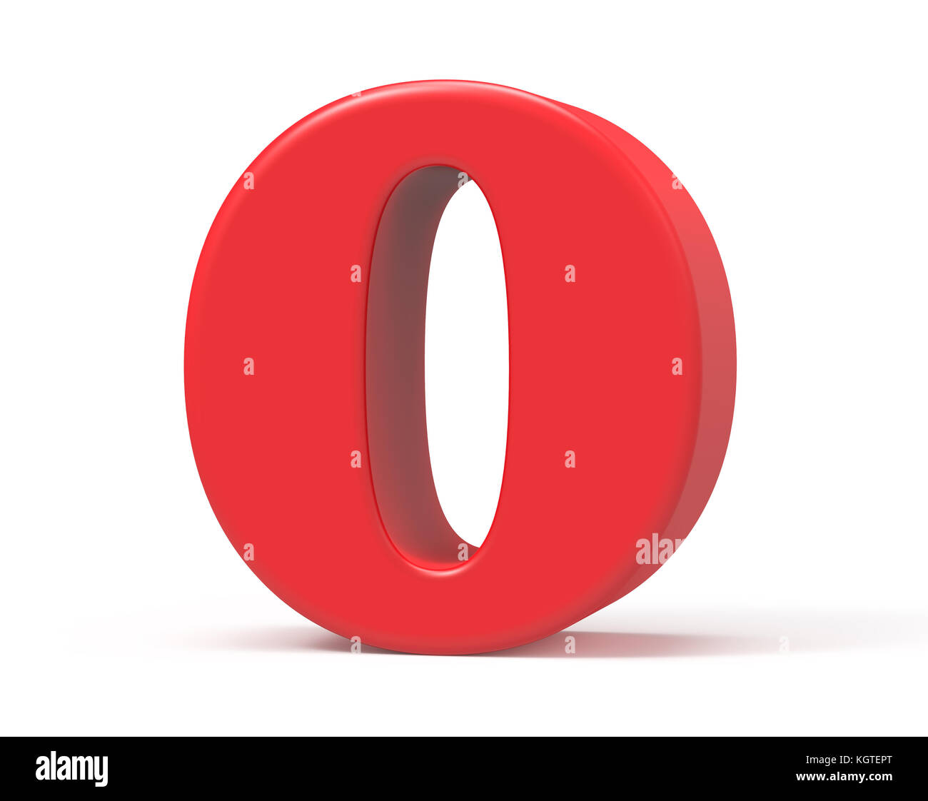 3D render red number 0, retro fat 3D figure design Stock Photo - Alamy