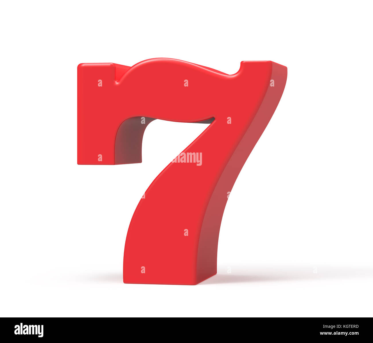 3D render red number 7, retro fat 3D figure design Stock Photo - Alamy