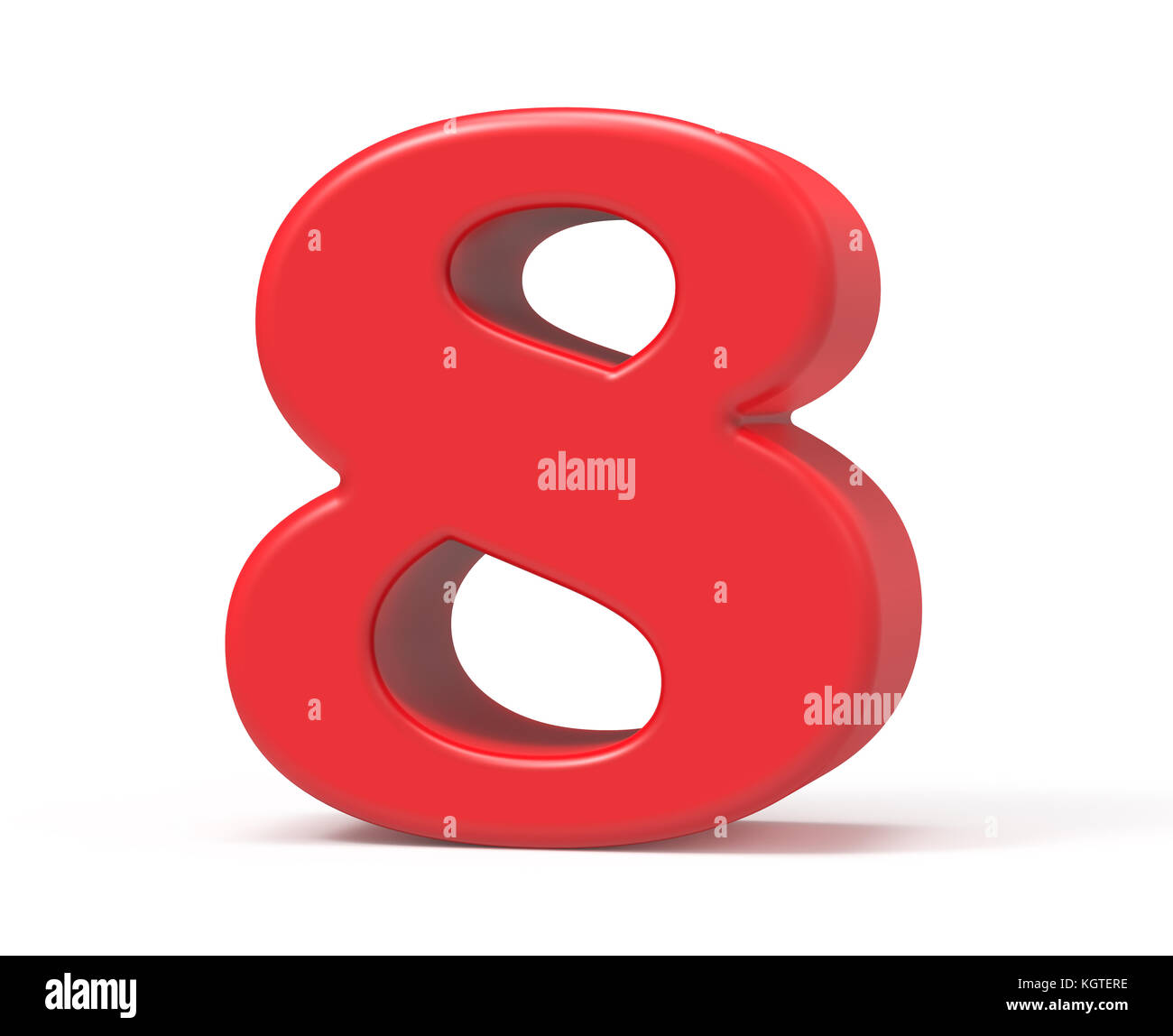 3D render red number 8, retro fat 3D figure design Stock Photo - Alamy