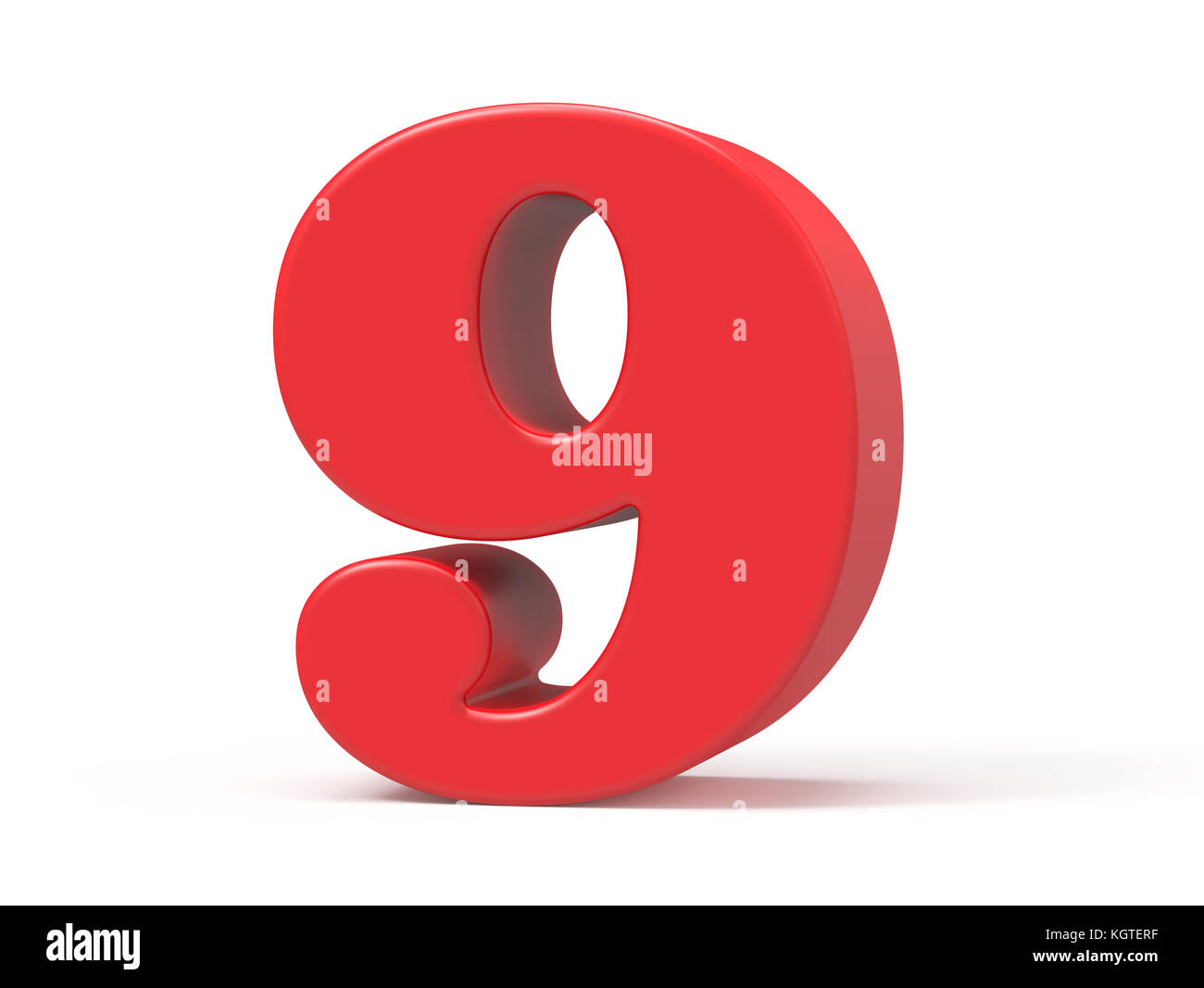 3D render red number 9, retro fat 3D figure design Stock Photo - Alamy