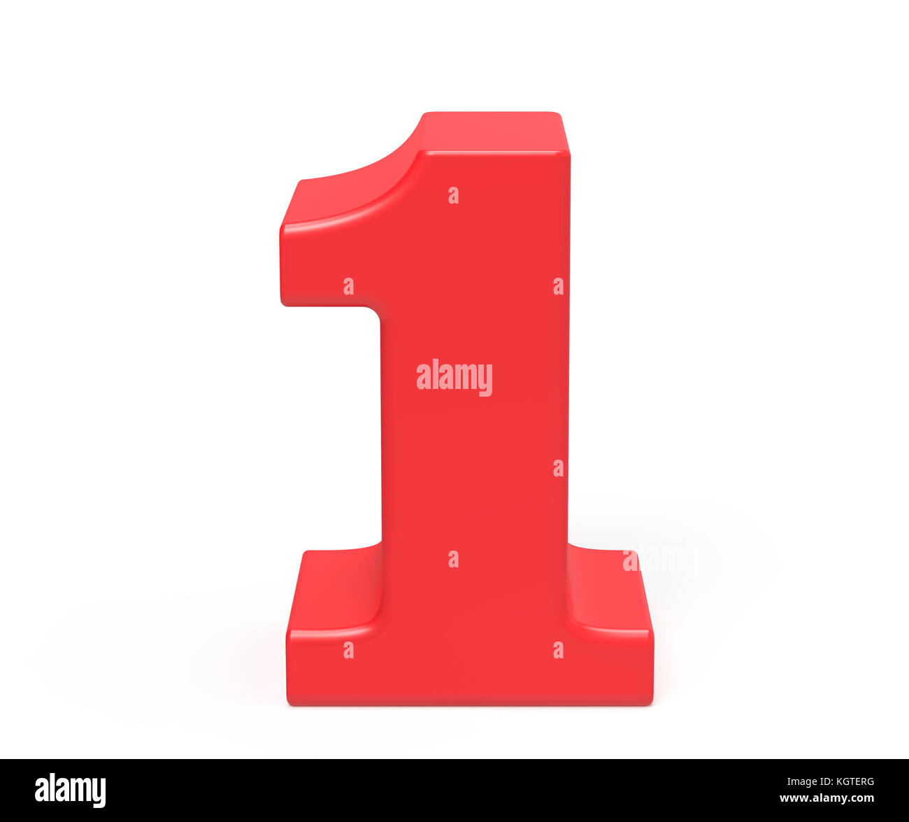 3D render red number 1, retro fat 3D figure design Stock Photo - Alamy