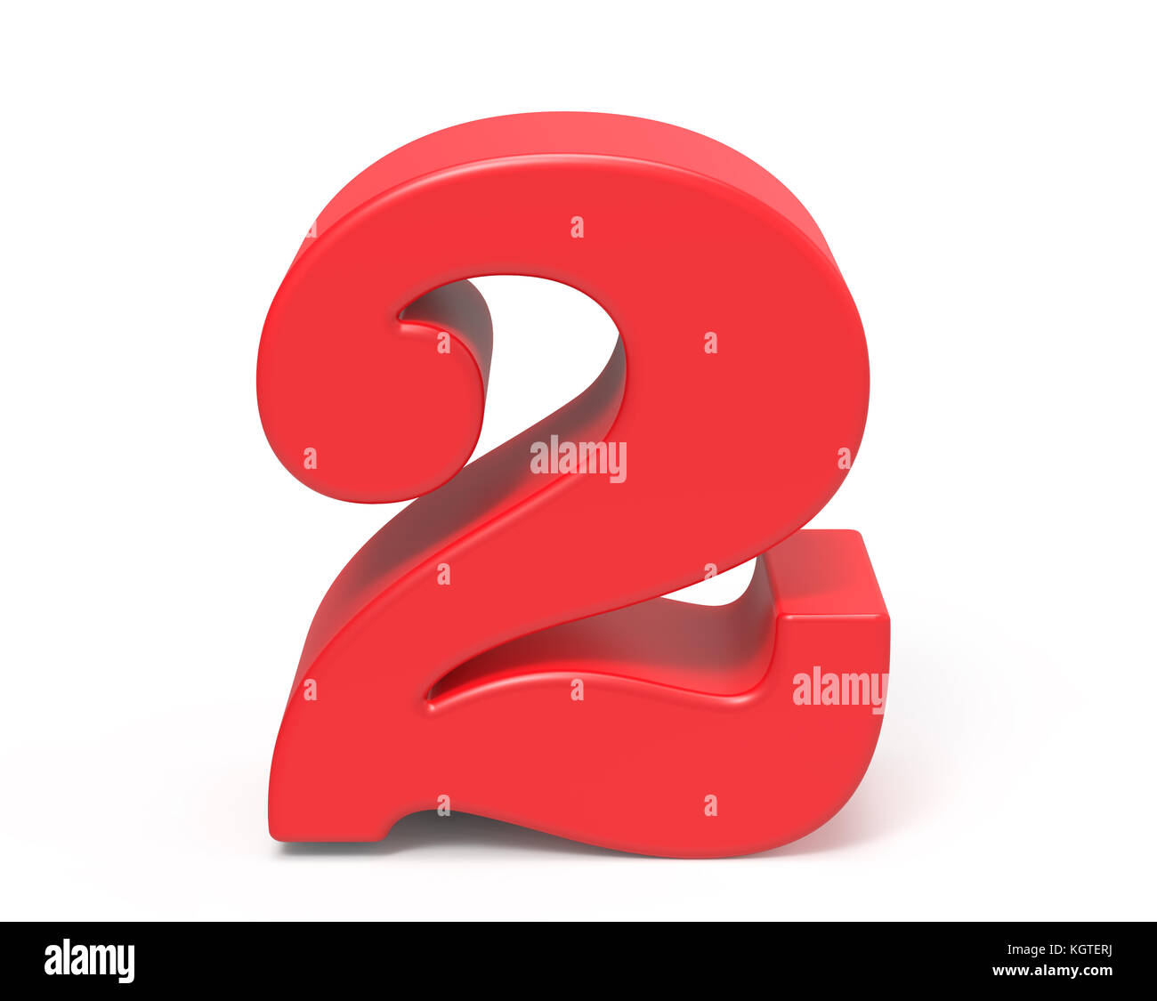 3D render red number 2, retro fat 3D figure design Stock Photo - Alamy