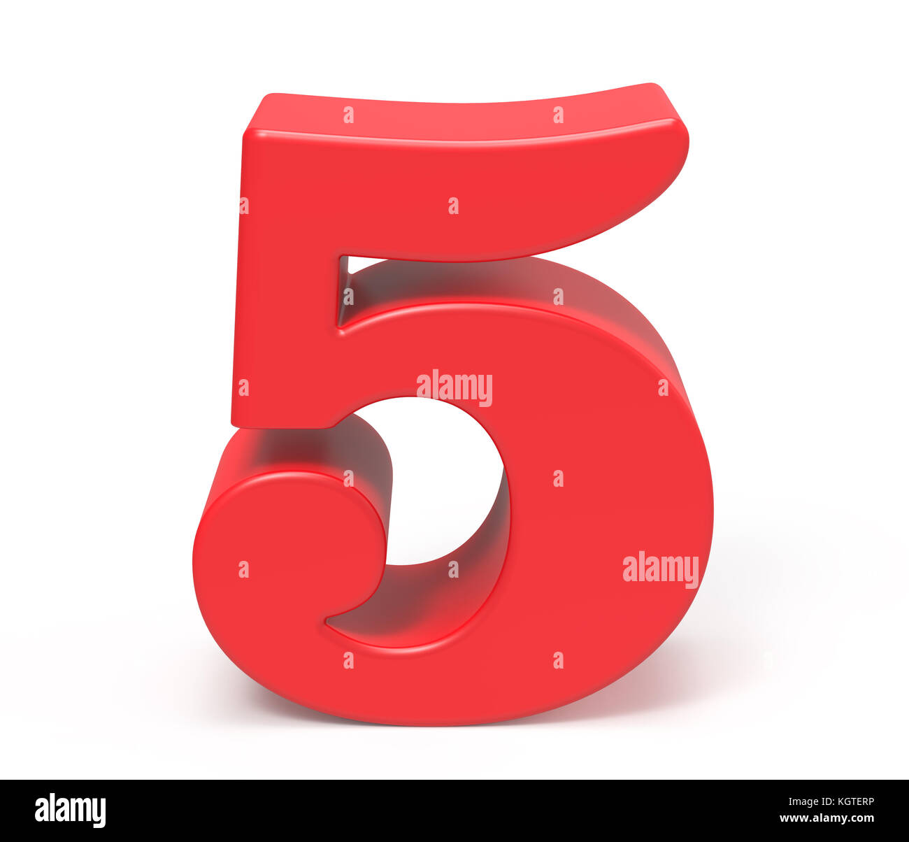 3D render red number 5, retro fat 3D figure design Stock Photo - Alamy