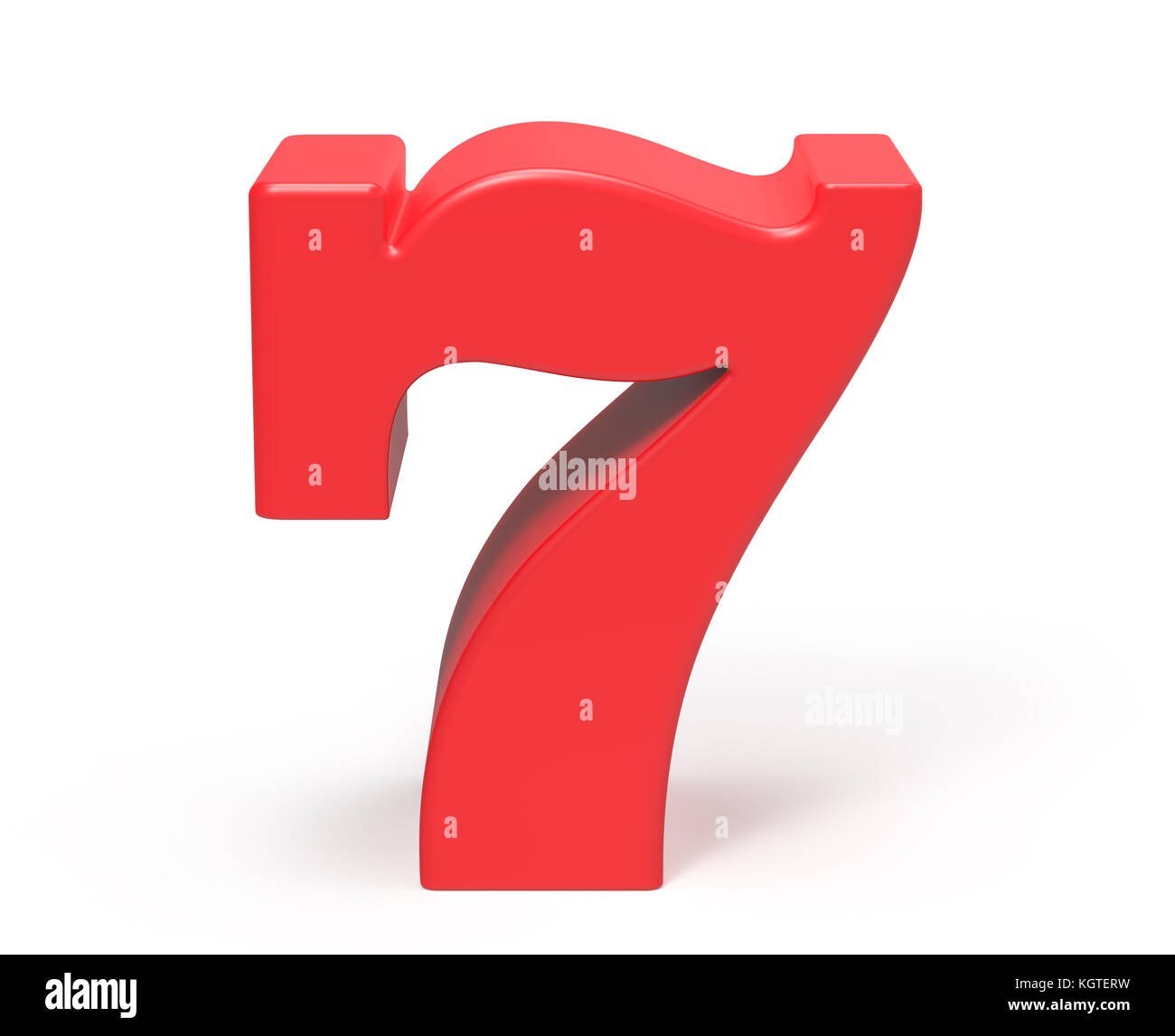 3D render red number 7, retro fat 3D figure design Stock Photo - Alamy