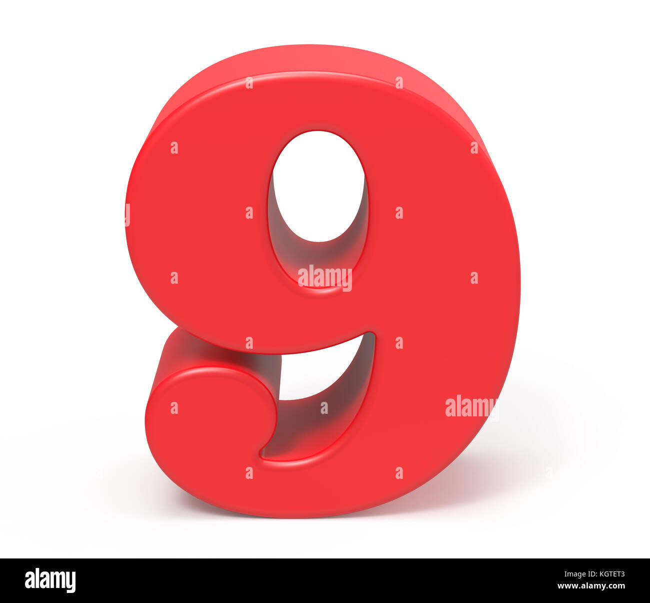3D render red number 9, retro fat 3D figure design Stock Photo - Alamy