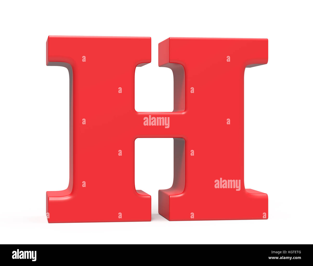 3D render red alphabet H, retro fat 3D font design Stock Photo - Alamy
