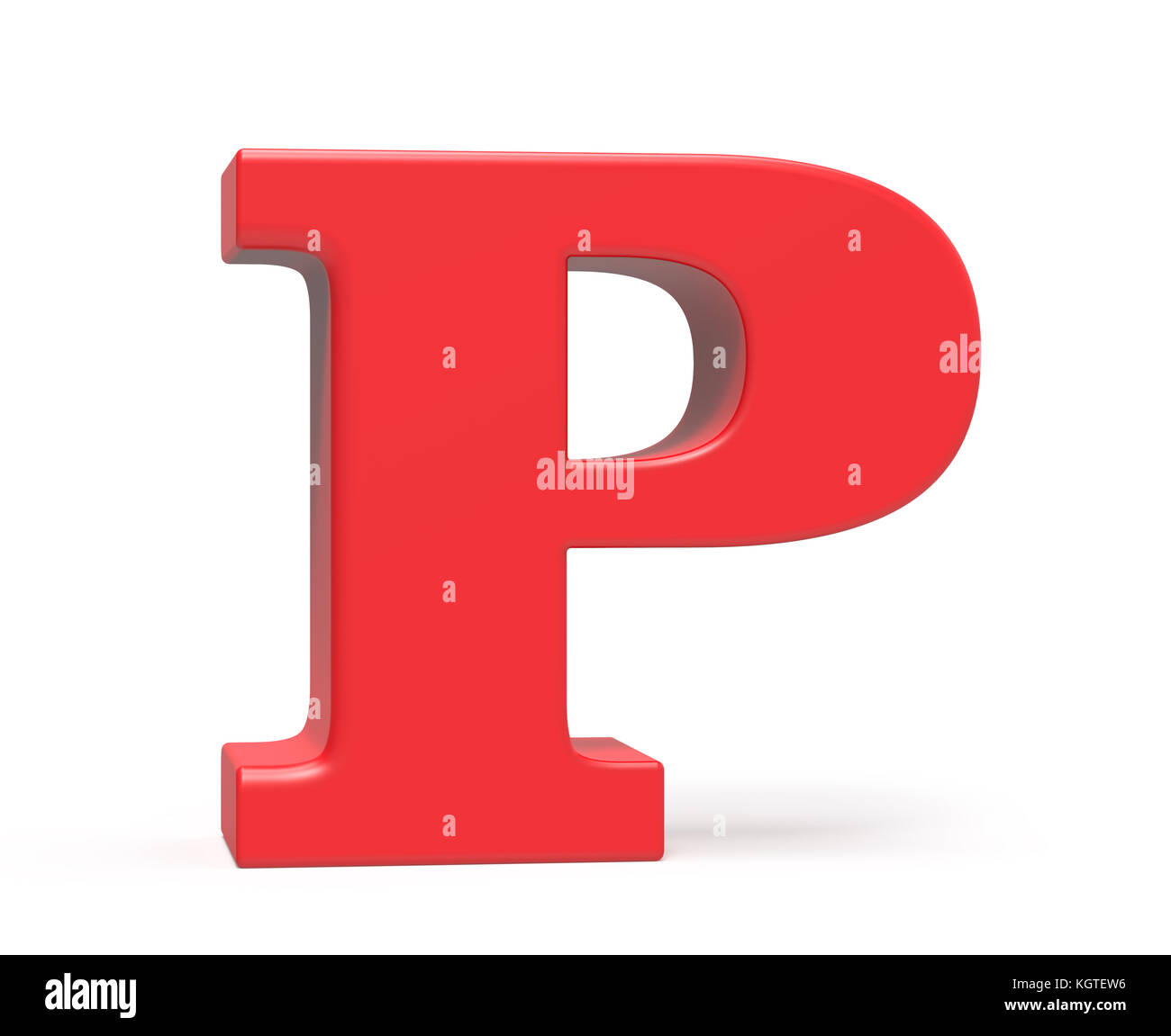 3D render red alphabet P, retro fat 3D font design Stock Photo - Alamy