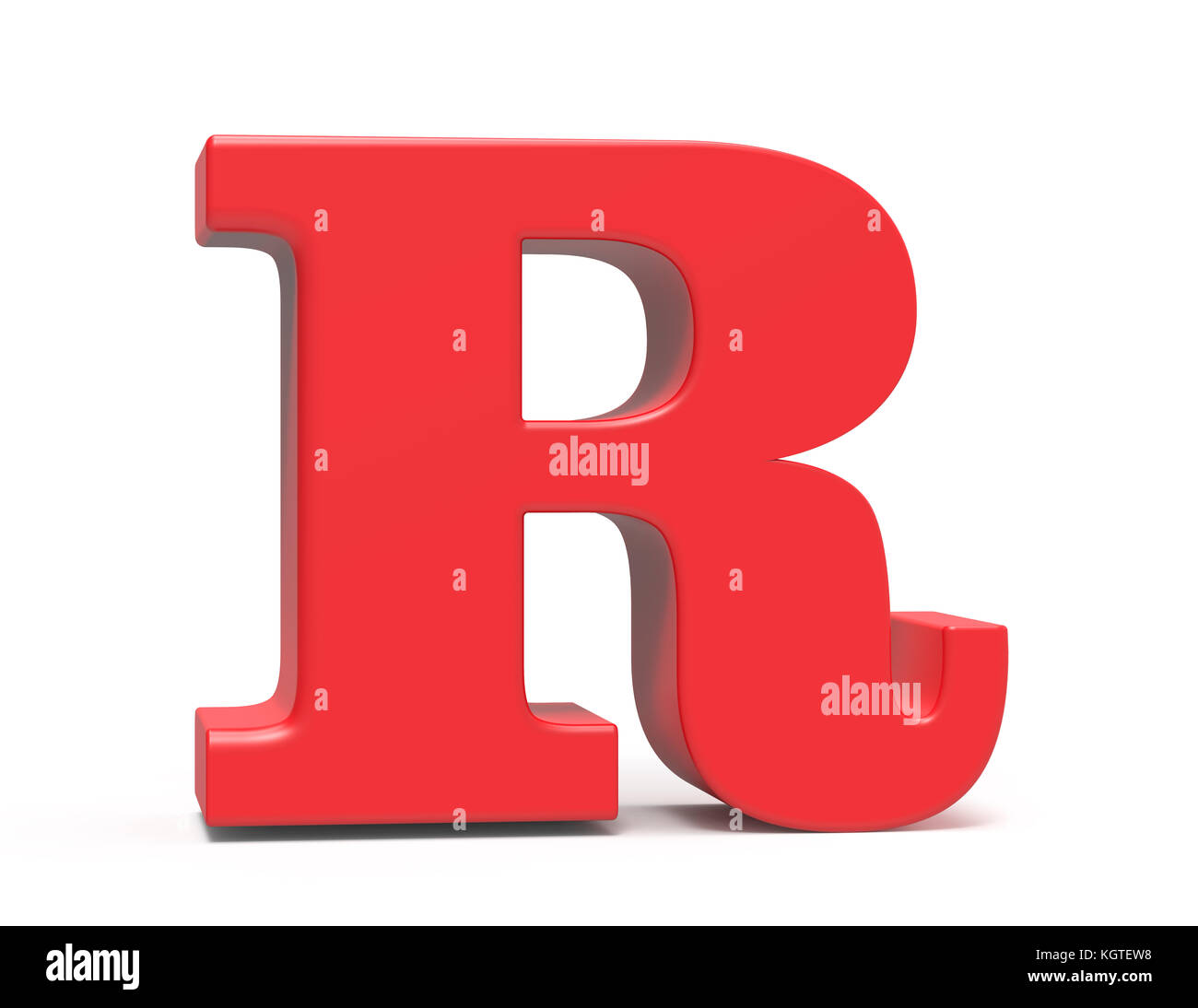 3D render red alphabet R, retro fat 3D font design Stock Photo - Alamy