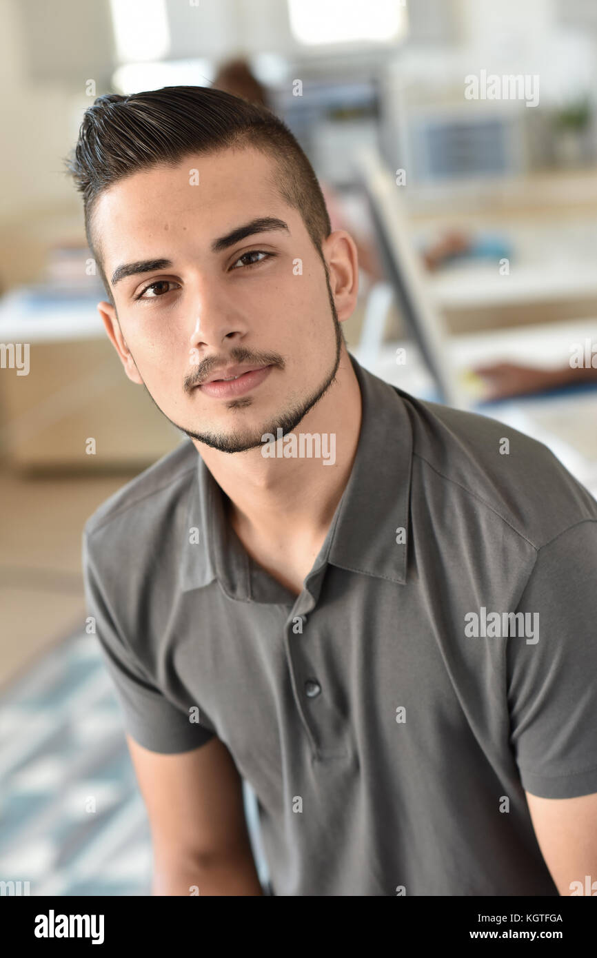 Portrait of student in training class Stock Photo - Alamy