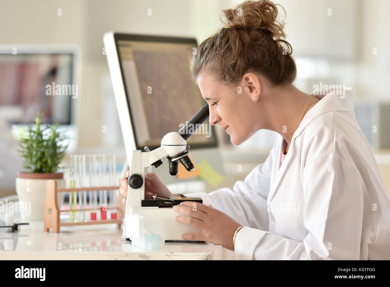 Portrait of young student in biology Stock Photo - Alamy