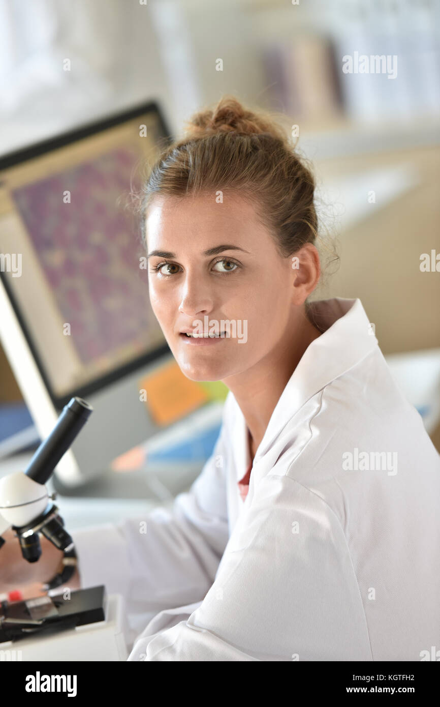 Portrait of young student in biology Stock Photo - Alamy