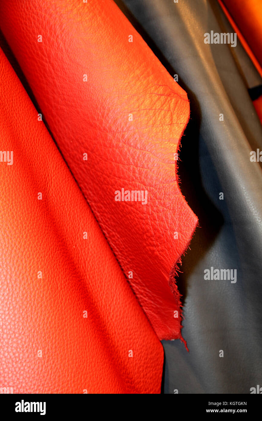 set of multi-colored leather Stock Photo - Alamy