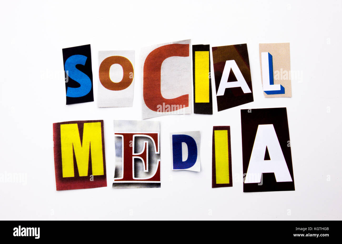 A word writing text showing concept of Social Media made of different ...