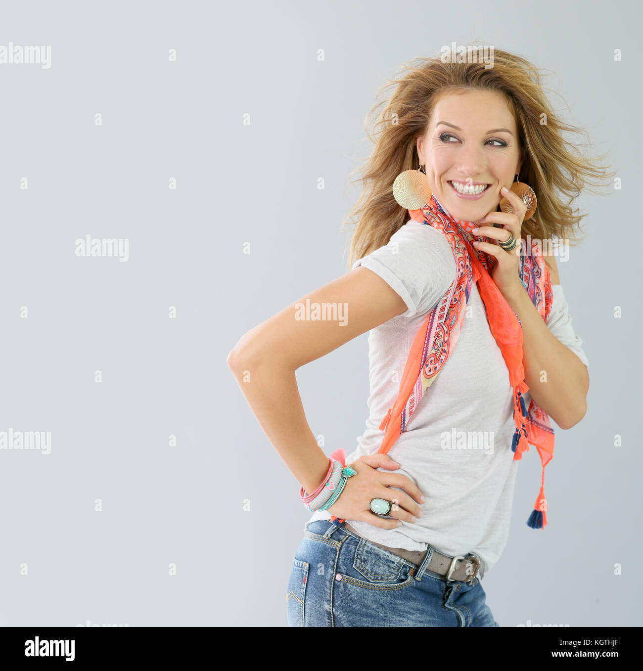 Beautiful fashion woman model, spring season Stock Photo - Alamy