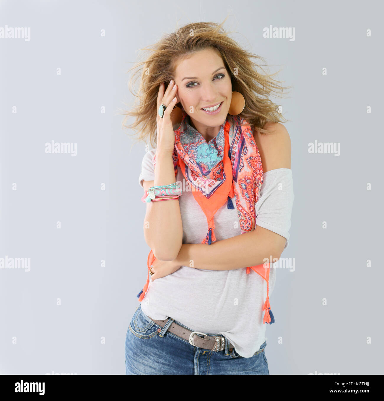 Beautiful fashion woman model, spring season Stock Photo - Alamy