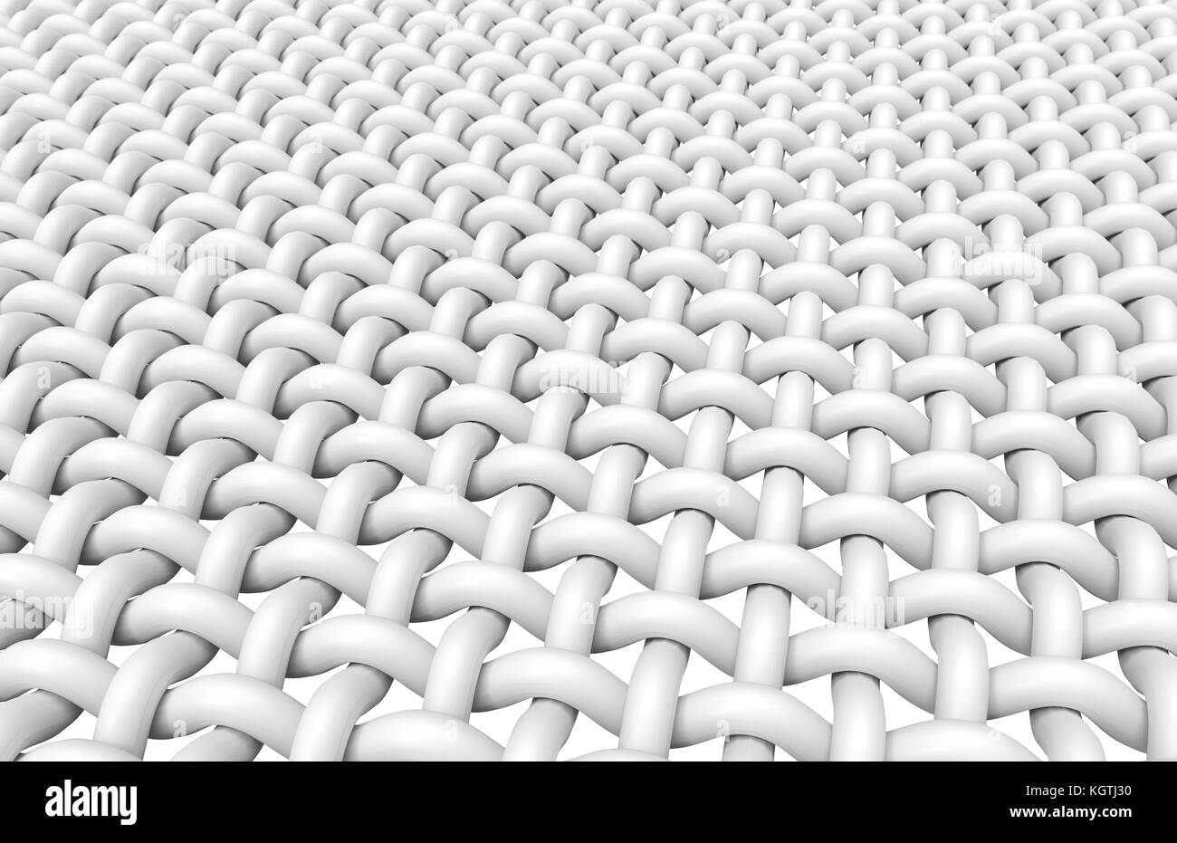 Closed up look at interlace fiber, curved fiber with smooth surface, 3d ...