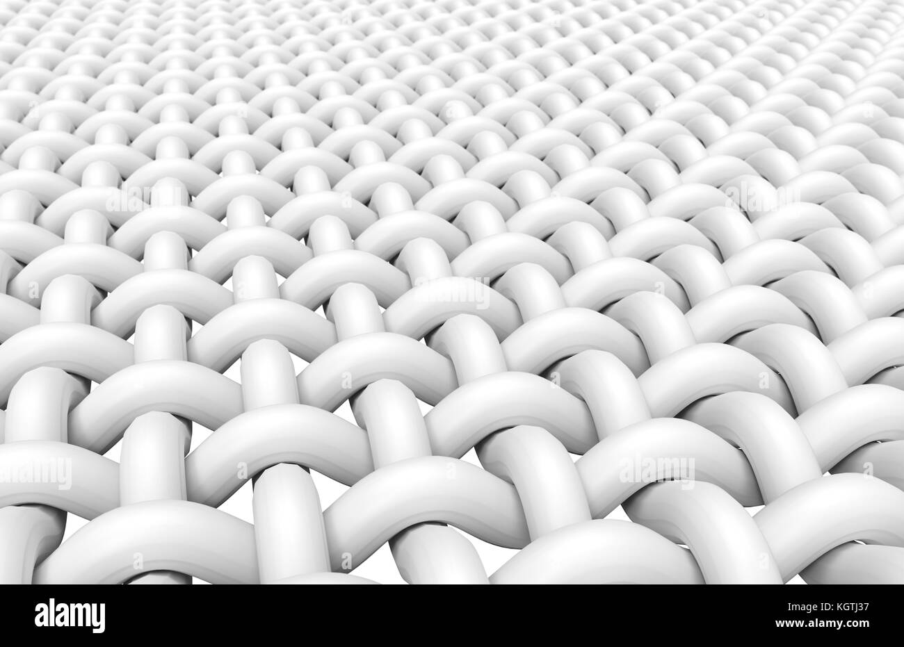 Closed up look at interlace fiber, curved fiber with smooth surface, 3d ...