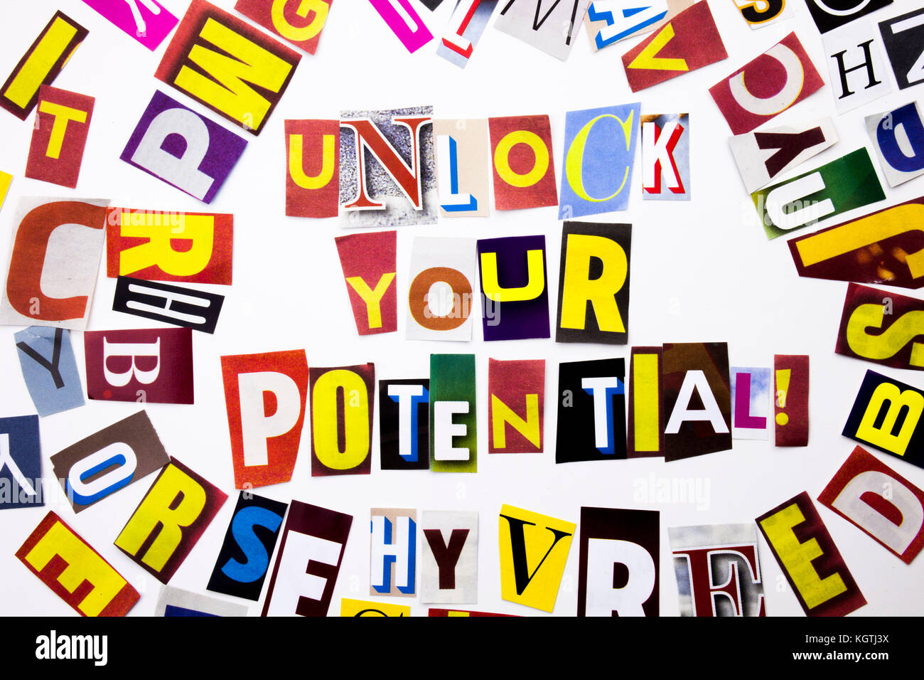 A word writing text showing concept of Unlock Your Potential made of ...