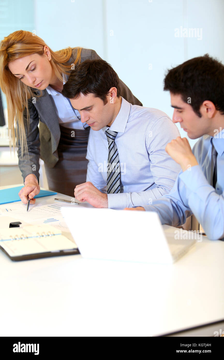 Group of people on business project presentation Stock Photo - Alamy