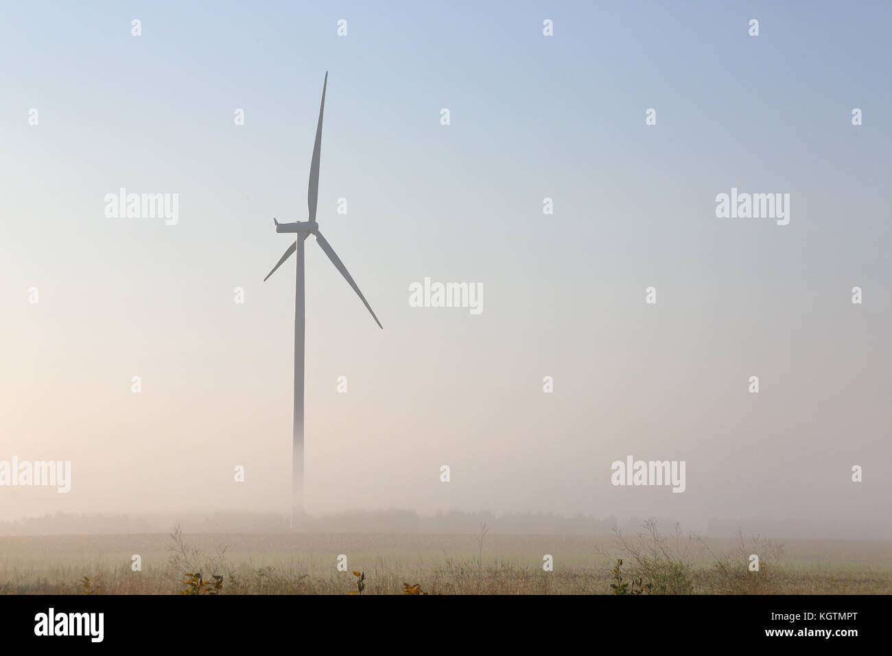Wind turbine in foggy hi-res stock photography and images - Alamy