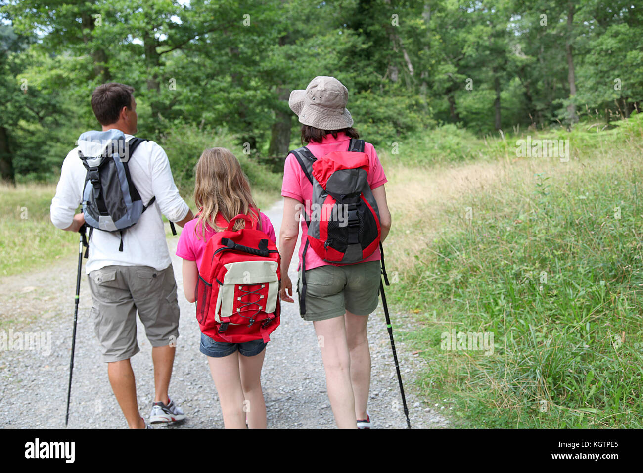 Family on a hiking day Stock Photo - Alamy
