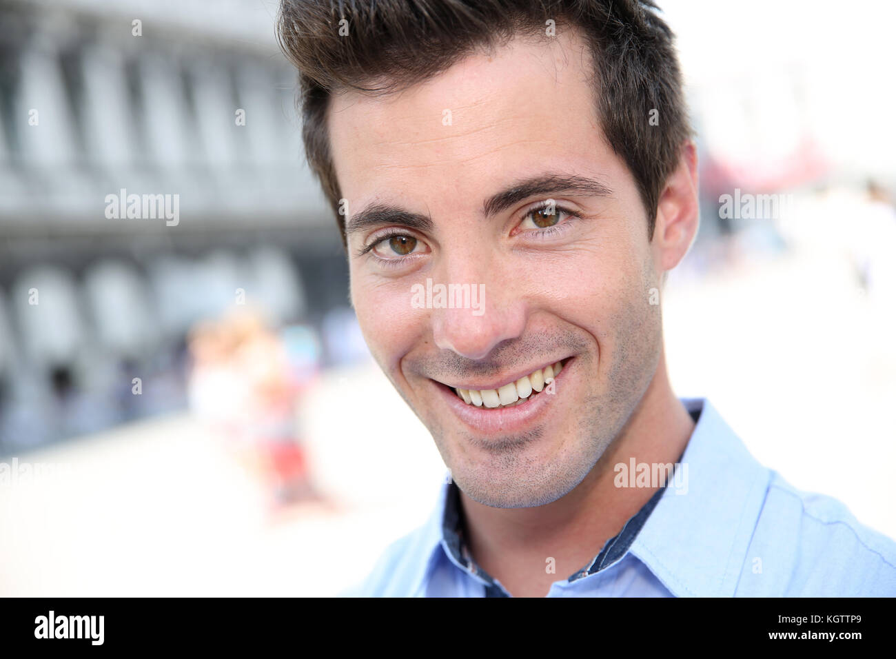 Portrait of handsome smiling man Stock Photo - Alamy