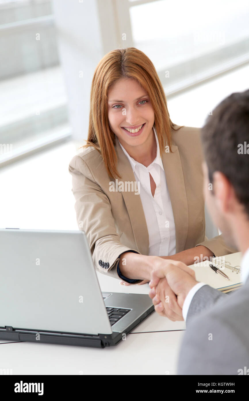 Conclusion of job interview Stock Photo - Alamy