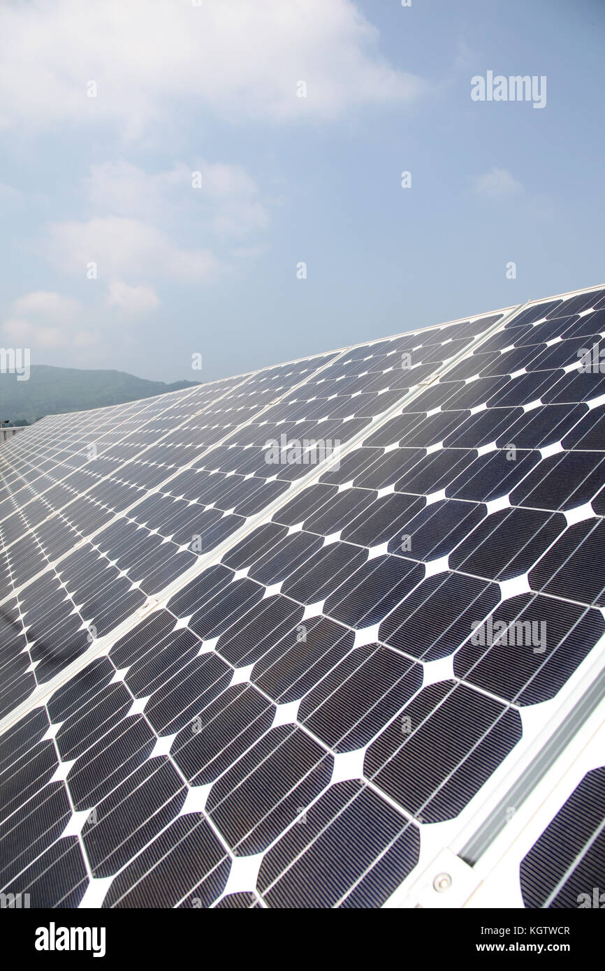 View of solar panels Stock Photo - Alamy
