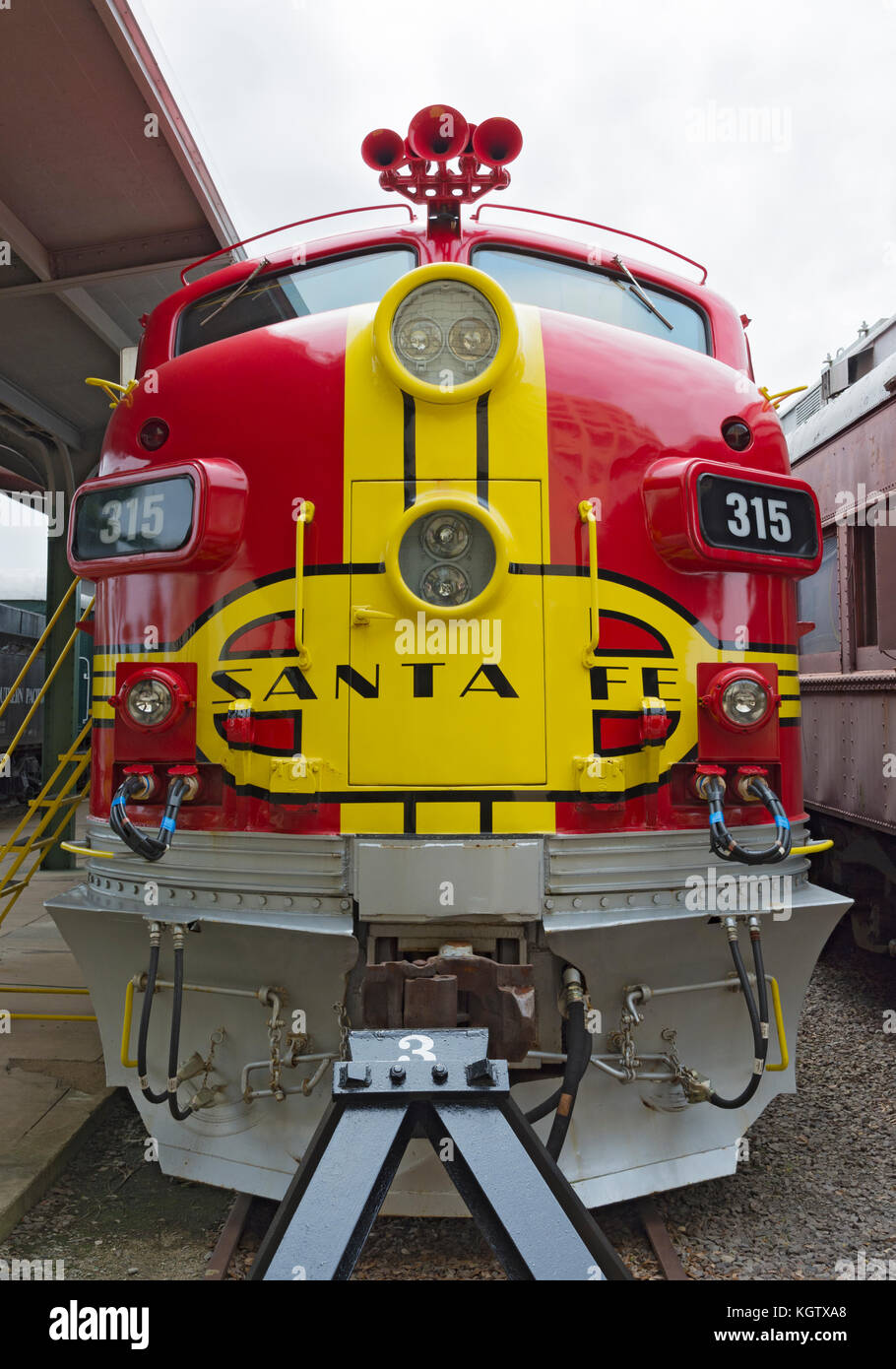 Texas, Galveston Railroad Museum, Santa Fe Super Chief Warbonnet ...