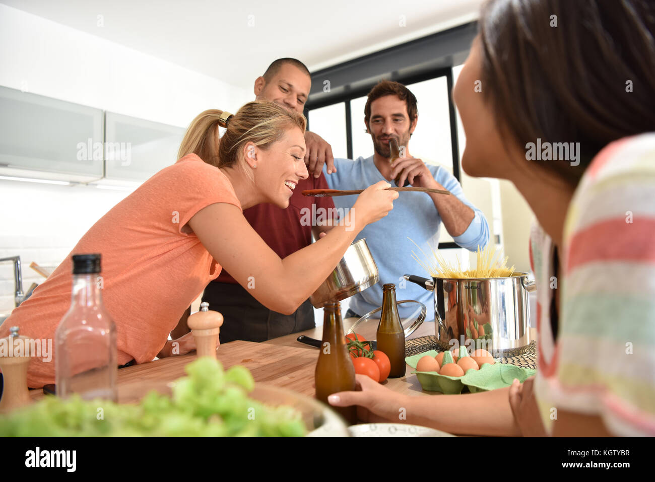 Having fun cooking hi-res stock photography and images - Alamy