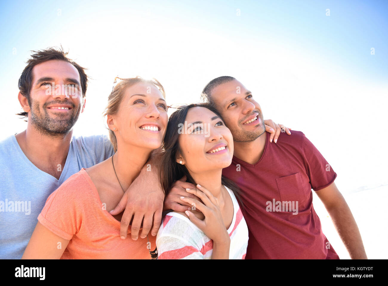 Group of friends having fun in summer Stock Photo - Alamy