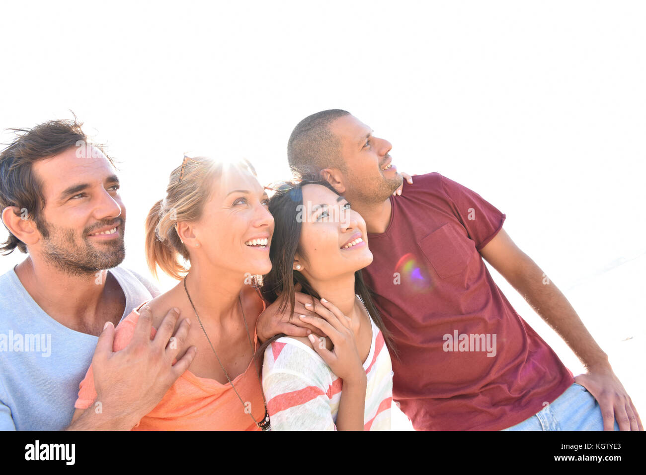 Group of friends having fun in summer Stock Photo - Alamy