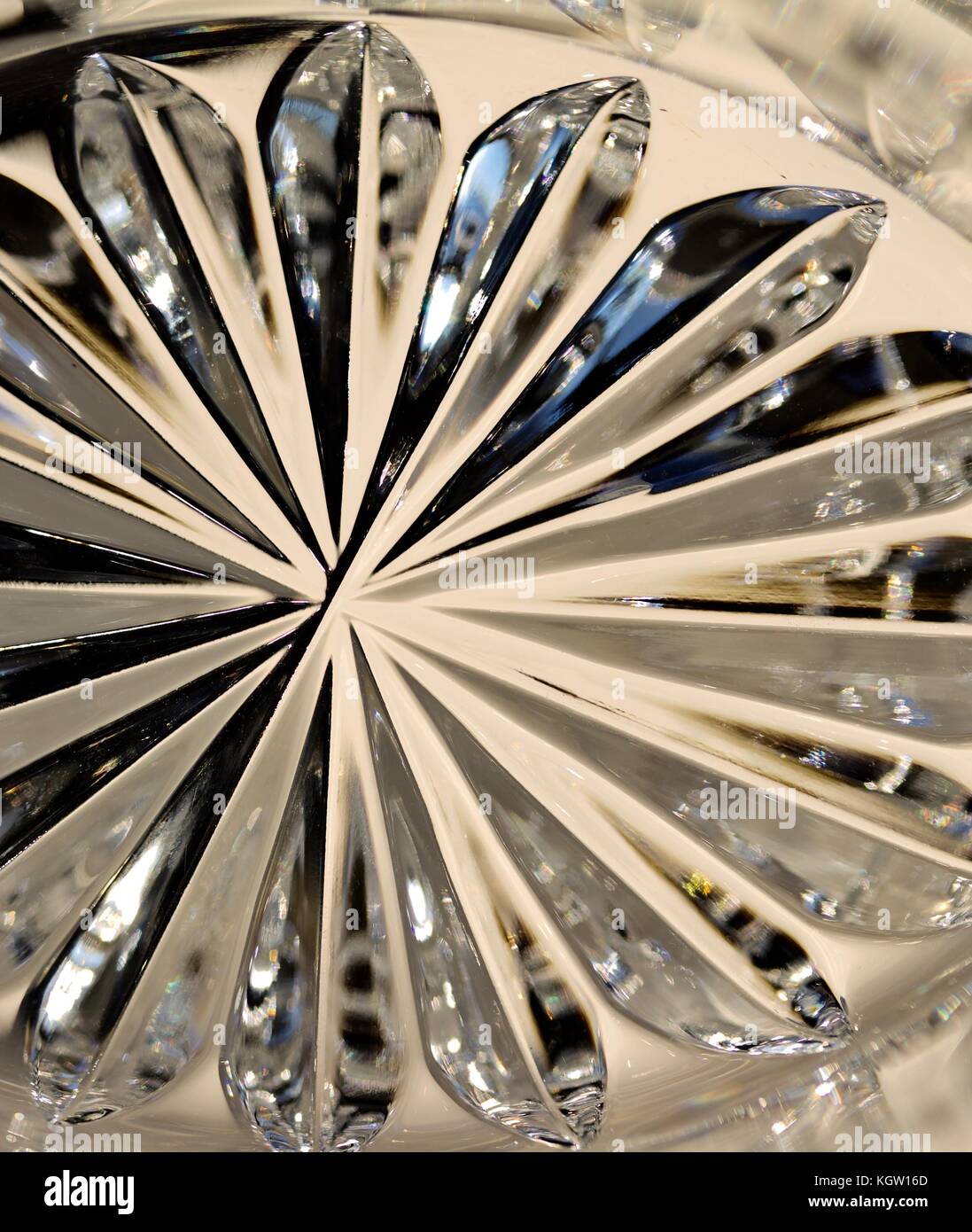 Close up view of beautiful lead crystal glass design elements Stock ...