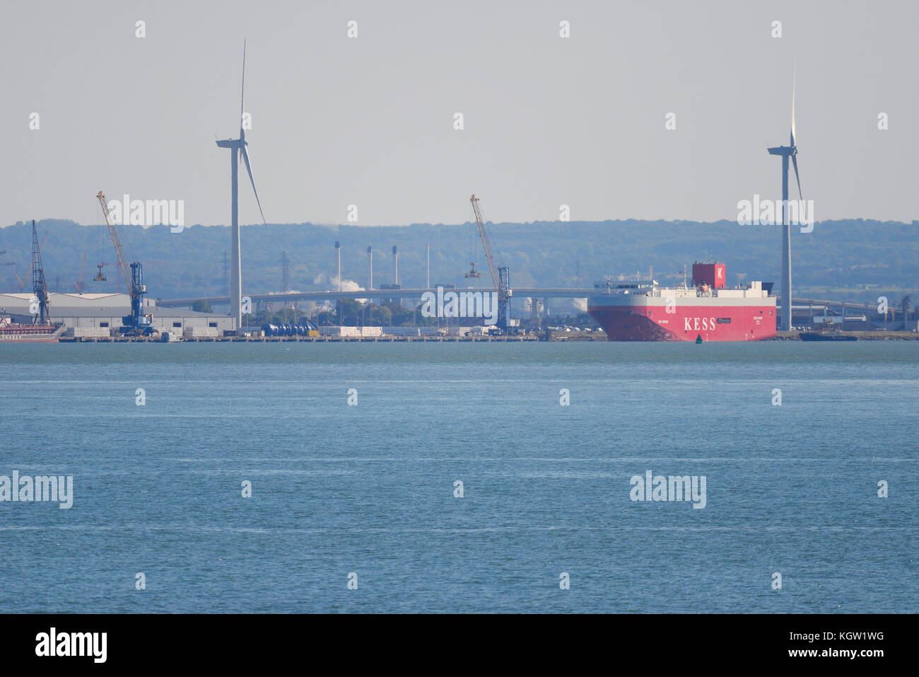 Mouth of the River Medway from the Thames Estuary with port and ...