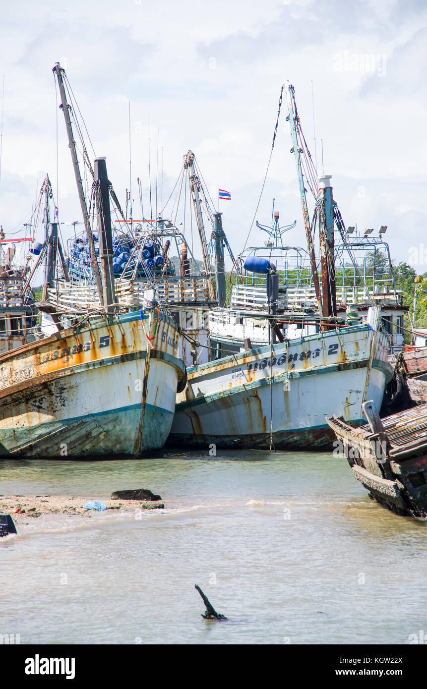 Thai fishing boats Stock Photo - Alamy