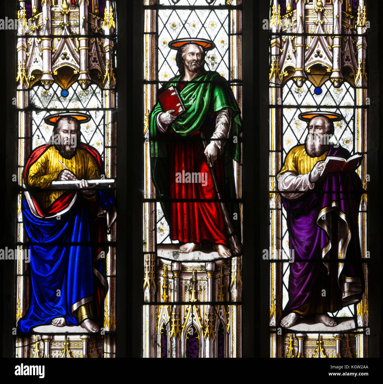 The East Window, St. Michael`s Church, Munslow, Shropshire, England, UK ...