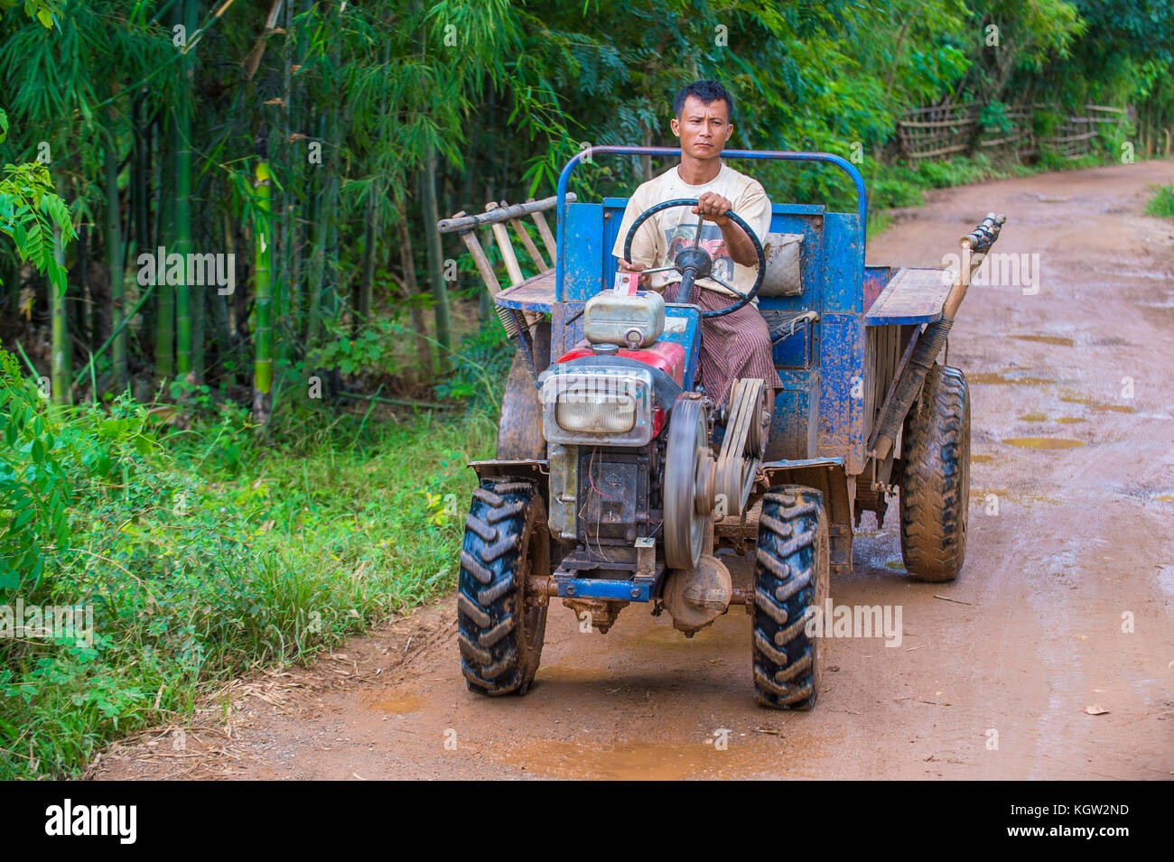 Burmese farmer working on a field in Shan state Myanmar Stock Photo - Alamy