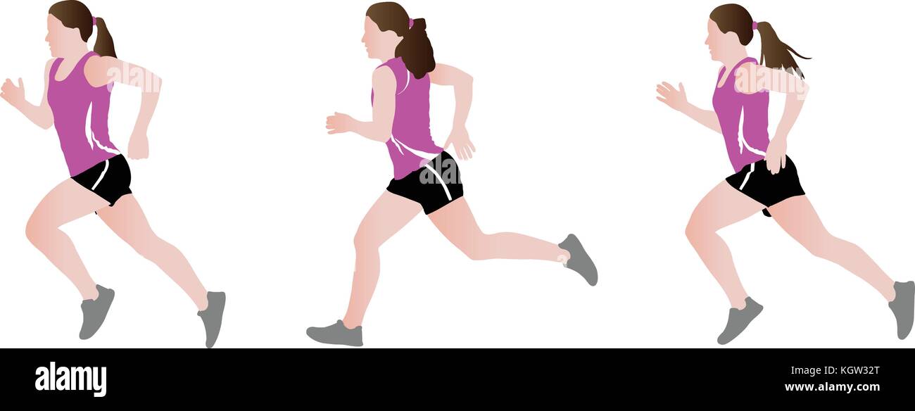 female sprinter illustration - vector Stock Vector Image & Art - Alamy