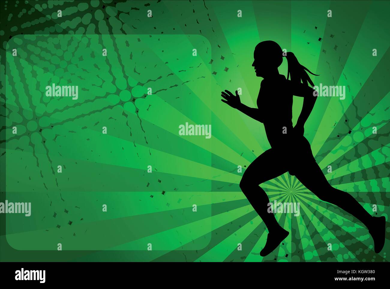 runner silhouette on the abstract background with place for text ...