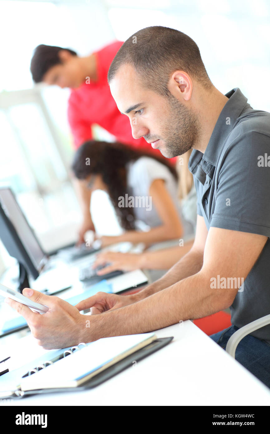Group of young people in training course Stock Photo - Alamy